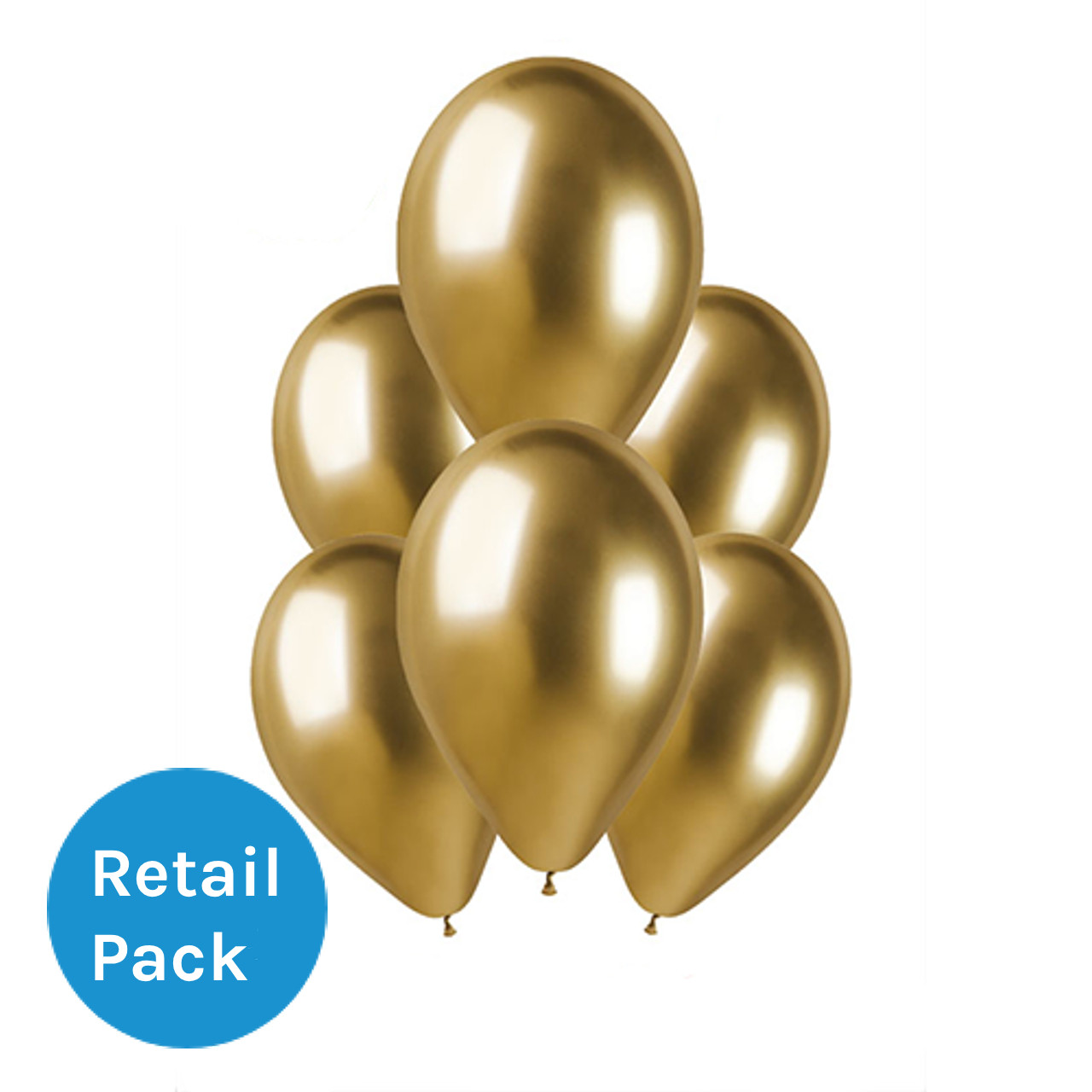 13" Shiny Gold Gemar Latex Balloons (6)