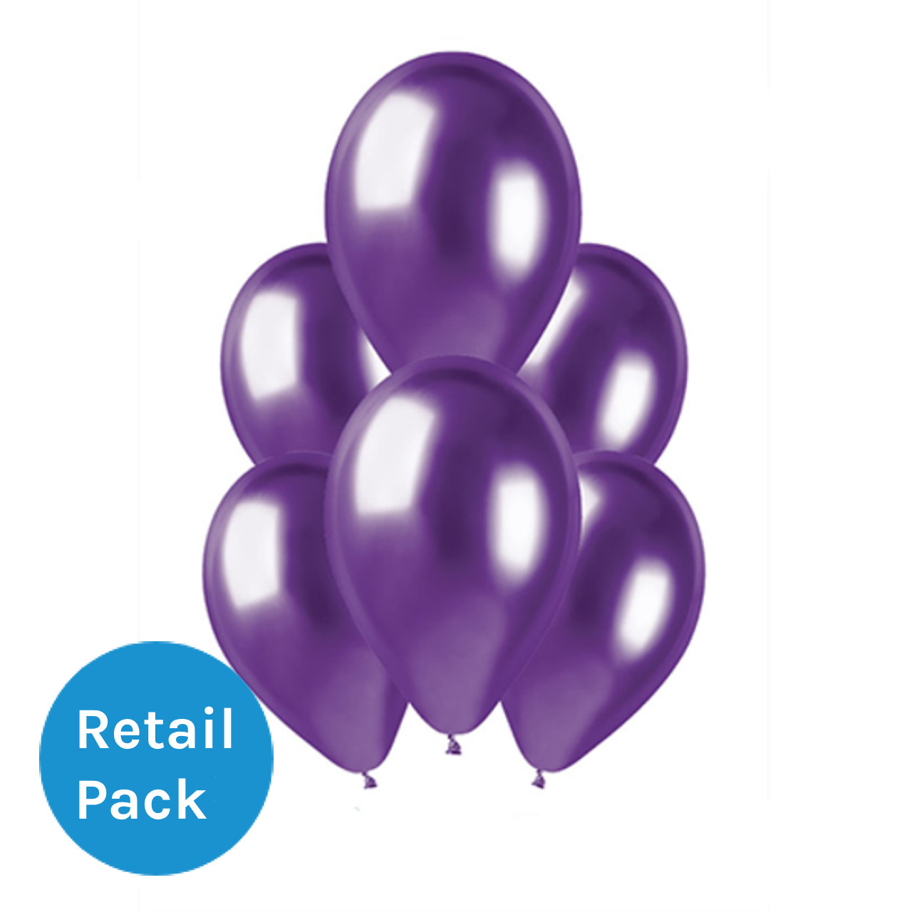 13" Shiny Purple Gemar Latex Balloons (6)
