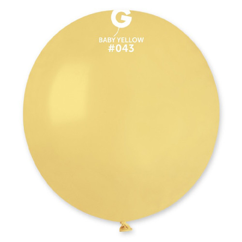 19" Standard Baby Yellow Gemar Latex Balloons (25)