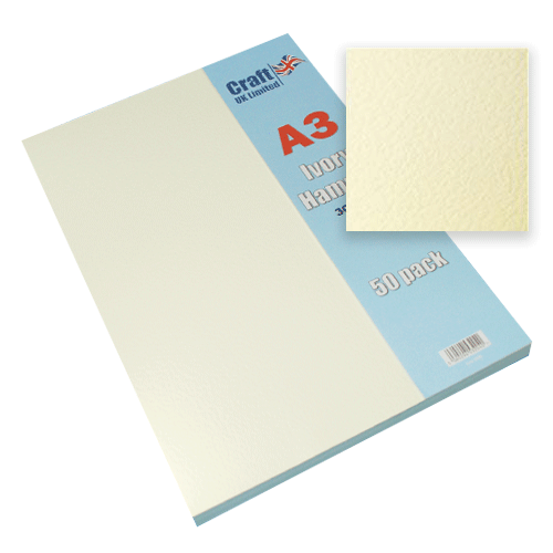 A3 Ivory Hammered Card Sheets (50)