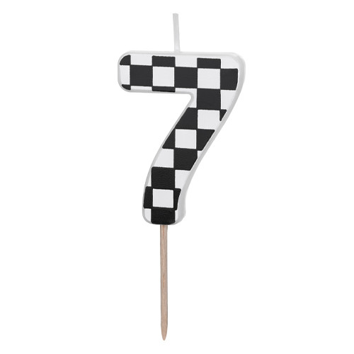 5.5cm Checkered Number 7 Candle (1)