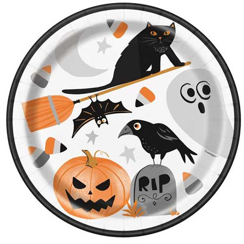 Bats & Boos Halloween Paper Plates (8)