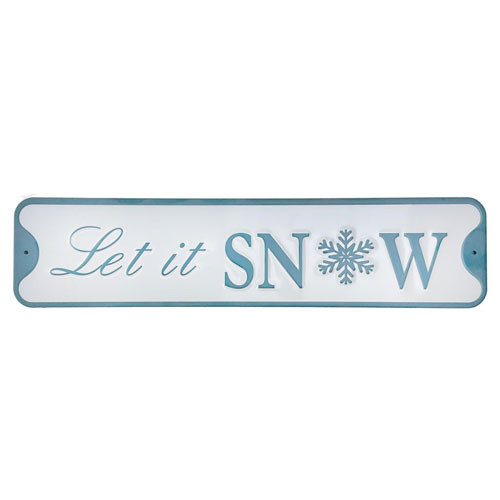 Let It Snow Metal Sign - 60cm x 15cm (1)