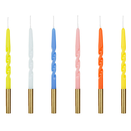 Assorted Twisted Birthday Candles (6)