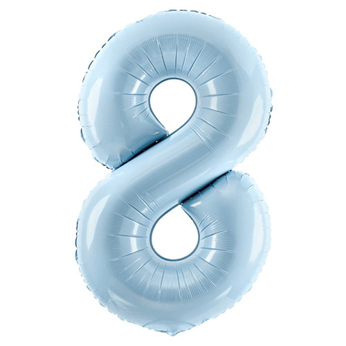 28 inch Light Blue Number 8 Foil Balloon (1)