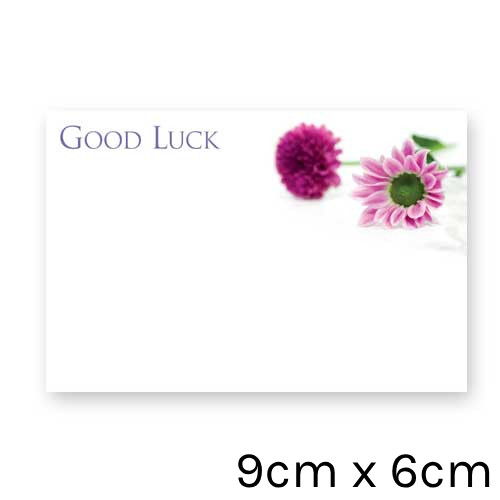 Good Luck Mixed Flower Message Cards - 9cm x 6cm (50)