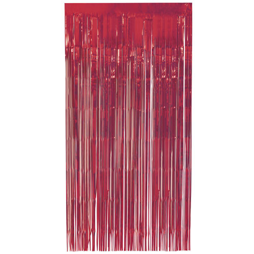 Red Metallic Foil Fringe Door Curtain - 1m x 2m (1)