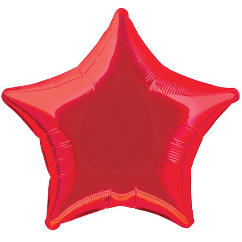 20" Solid Red Star Foil Balloon - UNPACKAGED (1)