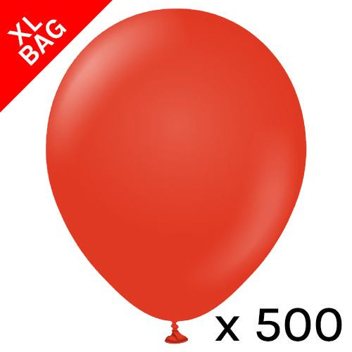 12" Standard Red Kalisan Latex Balloons - XL Bag (500)