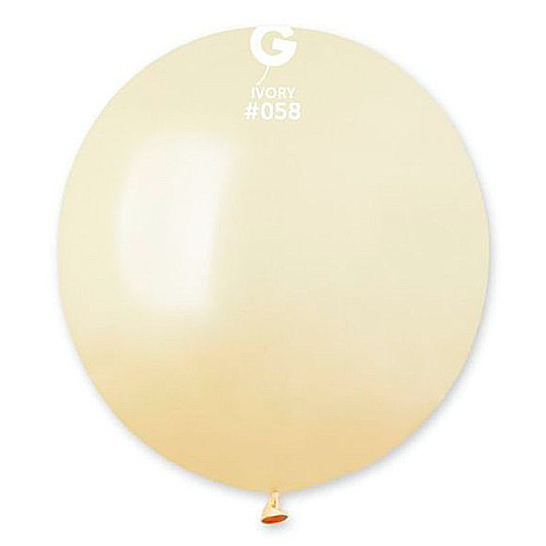 19" Metallic Ivory Gemar Latex Balloons (25)