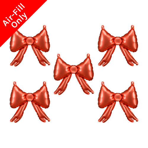 10 inch Red Garland Bows Foil Balloons (5)