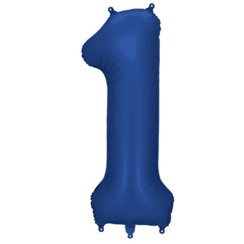 34 inch Satin Navy Number 1 Foil Balloon (1)