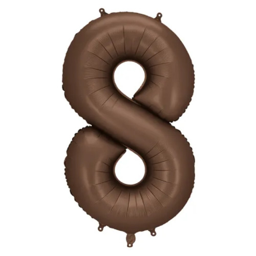 34 inch Satin Mocha Number 8 Foil Balloon (1)