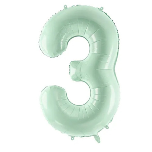 28 inch Mint Green Number 3 Foil Balloon (1)
