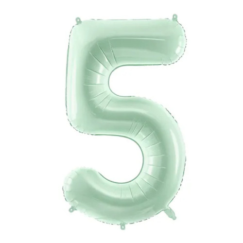 28 inch Mint Green Number 5 Foil Balloon (1)