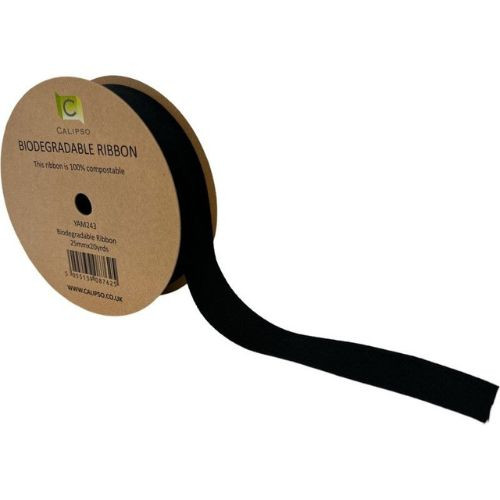 Black Biodegradable Ribbon - 25mm x 18m (1)