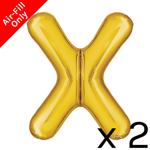 16 inch Prima Gold Letter X Foil Balloons (2)