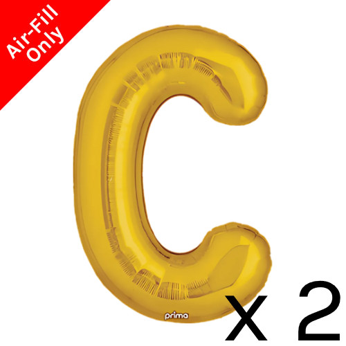 16 inch Prima Gold Letter C Foil Balloons (2)