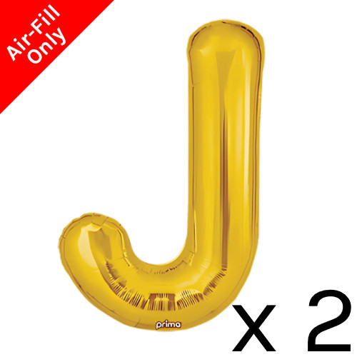 16 inch Prima Gold Letter J Foil Balloons (2)