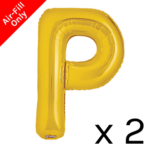 16 inch Prima Gold Letter P Foil Balloons (2)