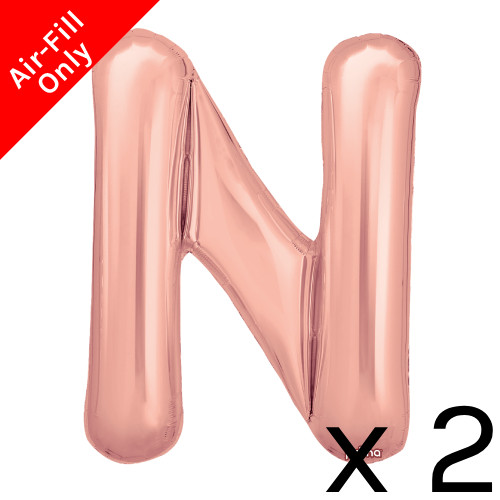 16 inch Prima Rose Gold Letter N Foil Balloons (2)