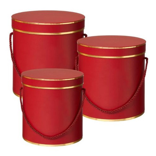 Red & Gold Hamilton Hat Boxes (3)