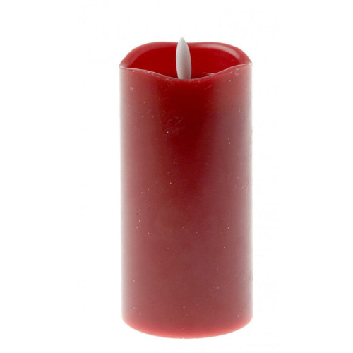 Red Melted Top LED Wax Candle - 7.5cm x 15cm (1)