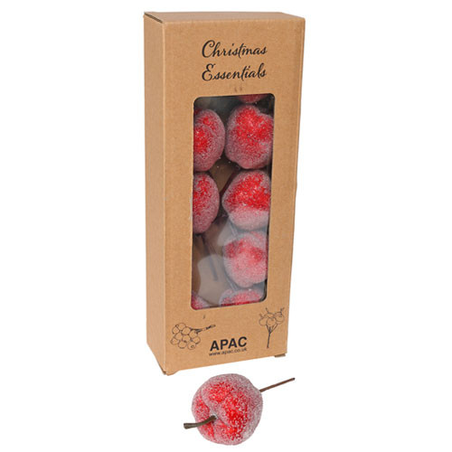 5cm Frosted Red Apple Picks (9)