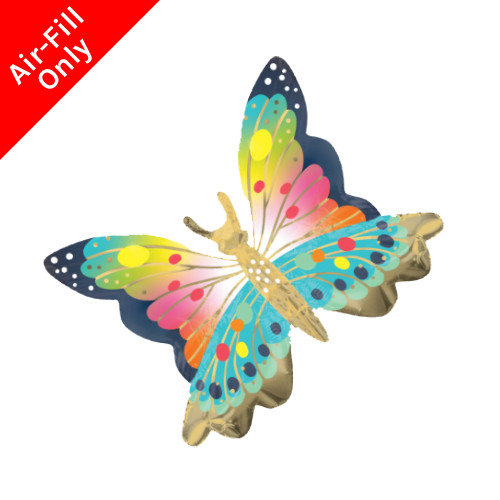 14 inch Vibrant Flutter Butterfly Satin Foil Balloon (1) - UNPACKAGED
