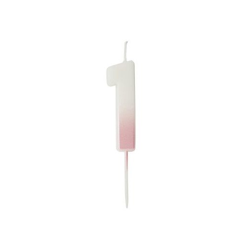 6.2cm Pink Ombre Number 1 Candle (1)