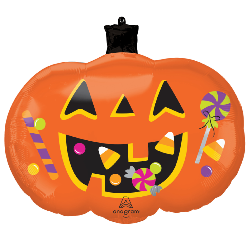 24 inch Halloween Trick Or Treat Pumpkin SuperShape Foil Balloon (1)
