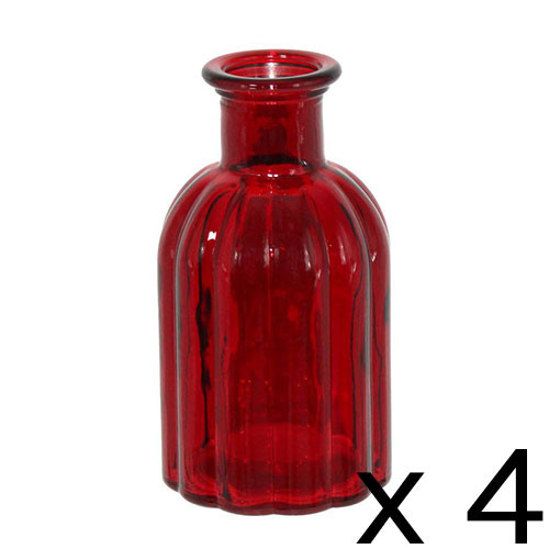 Red Glass Flora Bottle - 13.7cm (4)