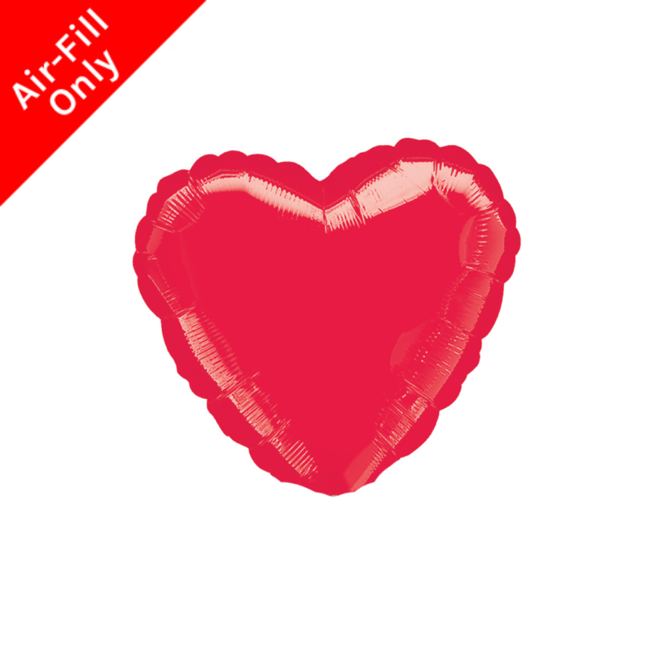 4" Red Metallic Heart Foil Balloon (1) - UNPACKAGED