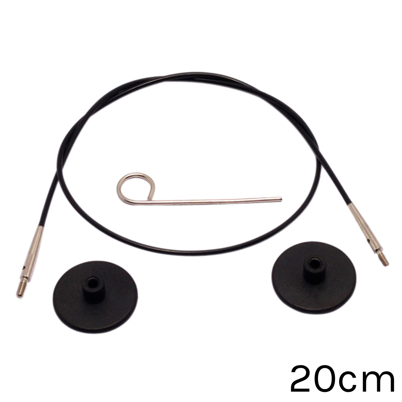 20cm KnitPro Interchangeable Circular Knitting Needle Cable - Black (1)