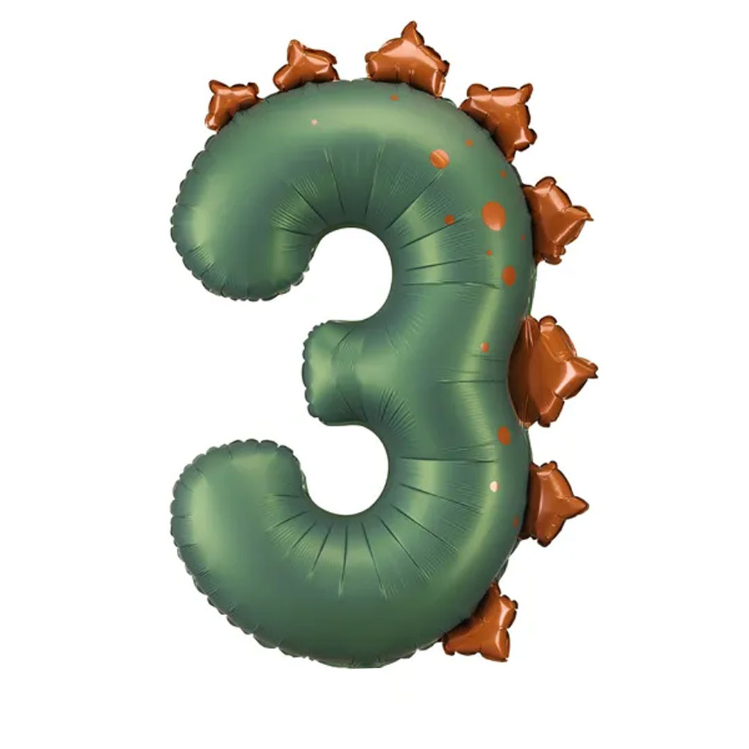 36 inch Dinosaur Number 3 Foil Balloon (1)