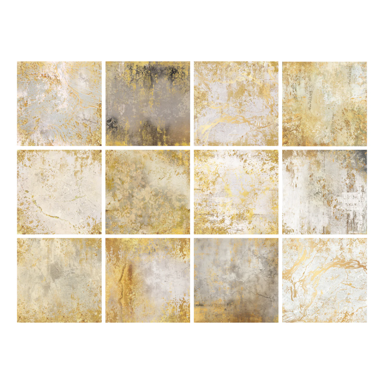 Gold Textures Paper Pad - 12" x 12" (36 Sheets)