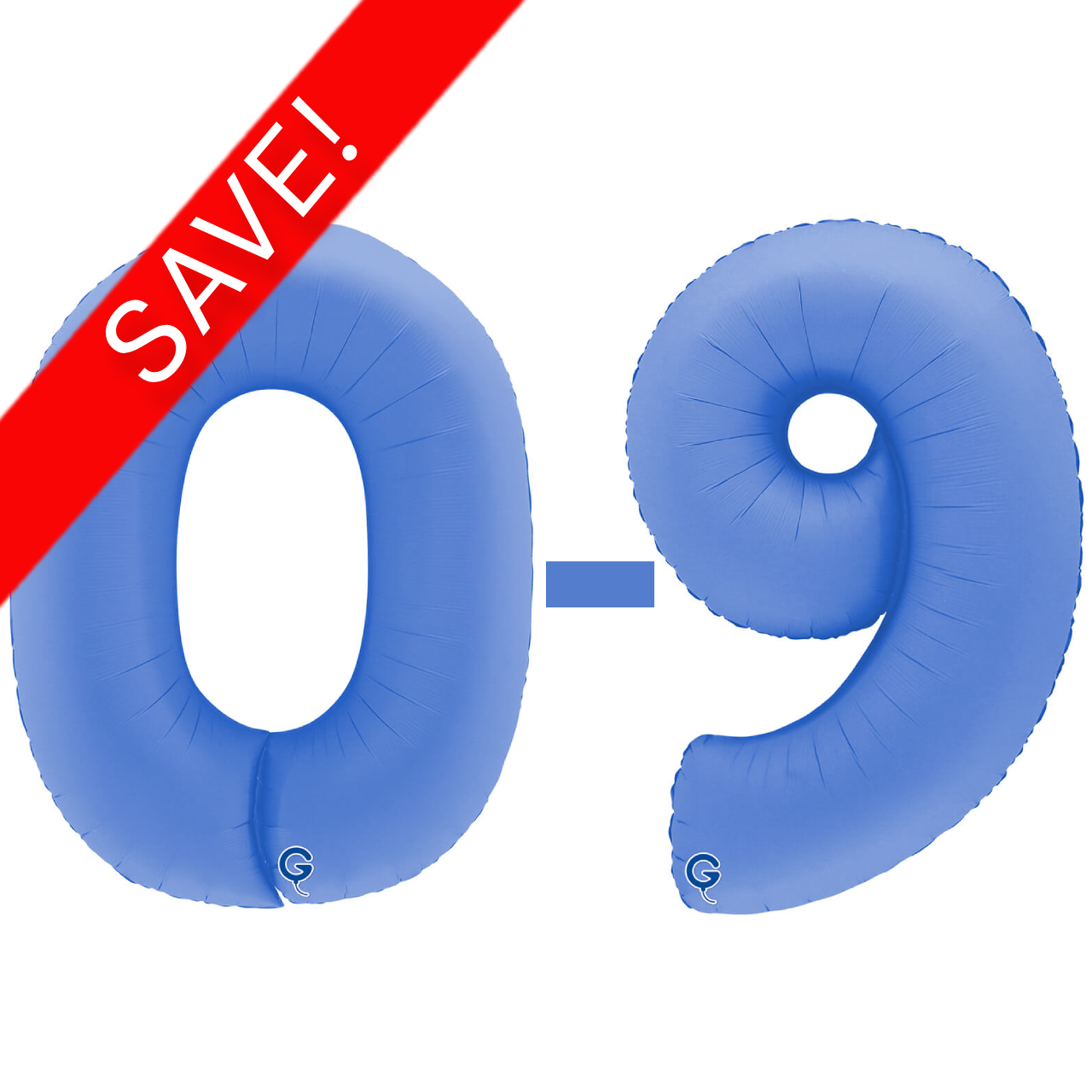 40 inch Lotus Blue Numbers Starter Kit - 36 Balloons