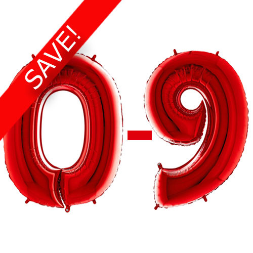 40 inch Red Numbers Starter Kit - 36 Balloons