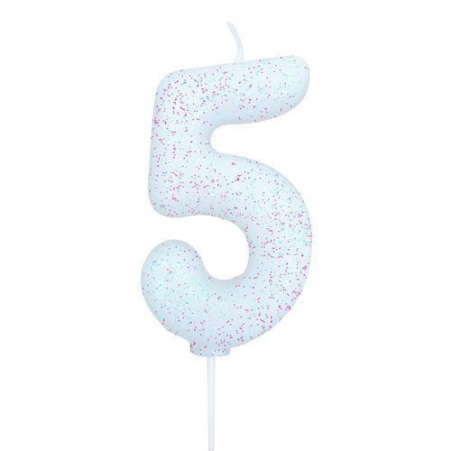 7cm Age Five Iridescent Glitter Candle (1)