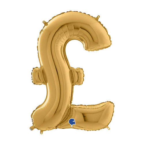 26 inch Gold £ Symbol Foil Balloon (1)