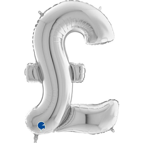 40 inch Silver £ Symbol Foil Balloon (1)