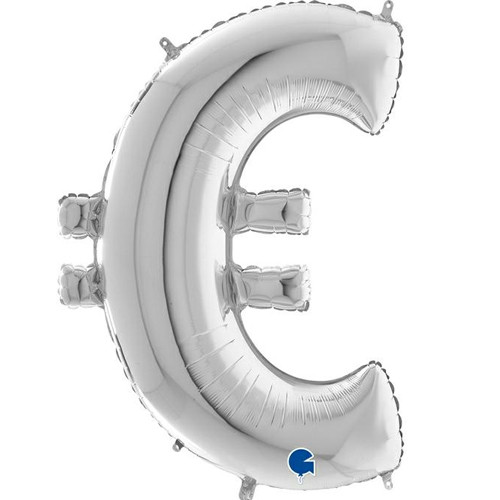 40 inch Silver € Symbol Foil Balloon (1)
