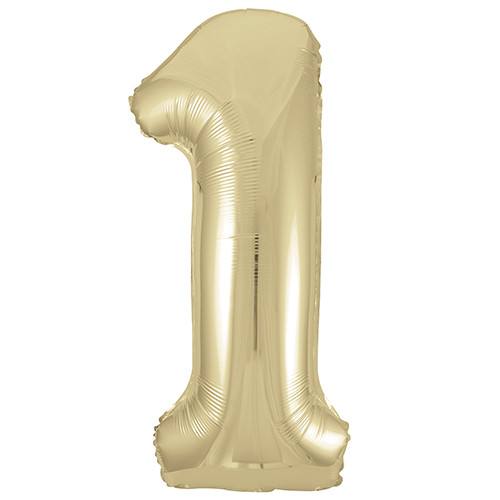 34 inch Unique White Gold Number 1 Foil Balloon (1)