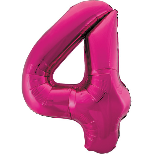 34 inch Unique Magenta Number 4 Foil Balloon (1)