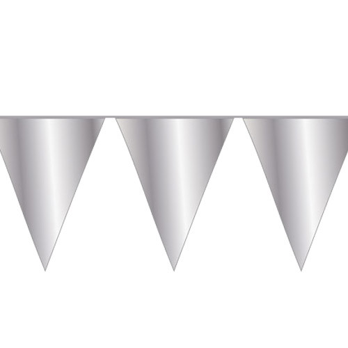 Giant Metallic Silver Waterproof Bunting - 10m (1)
