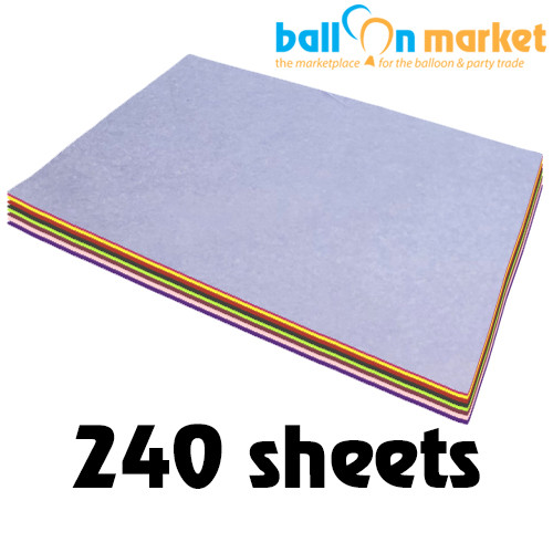 Mixed Colour Tissue Paper - 50cm x 75cm (240 Sheets)