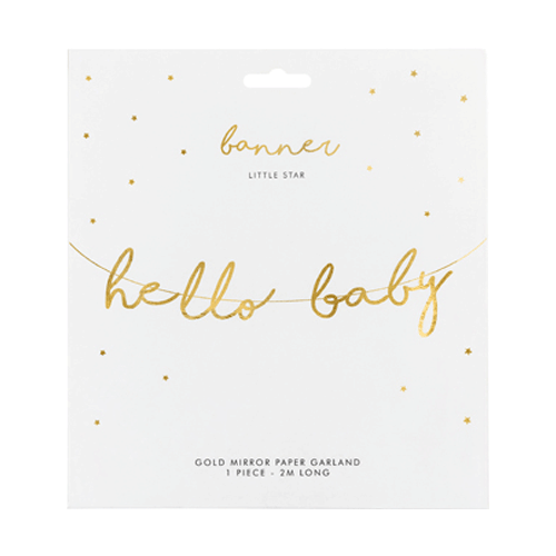 Hello Baby Gold Script Paper Banner - 70cm (1)