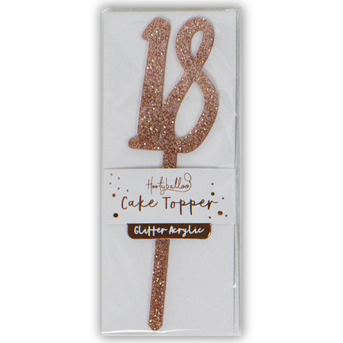 Rose Gold Glitter Number 18 Cake Topper (1)
