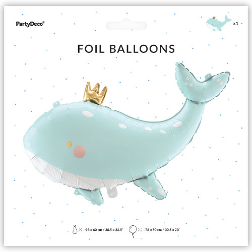 30 inch Sky Blue Whale Foil Balloon (1)