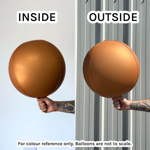 15" Globe Satin Caramel Foil Balloon (1) - UNPACKAGED